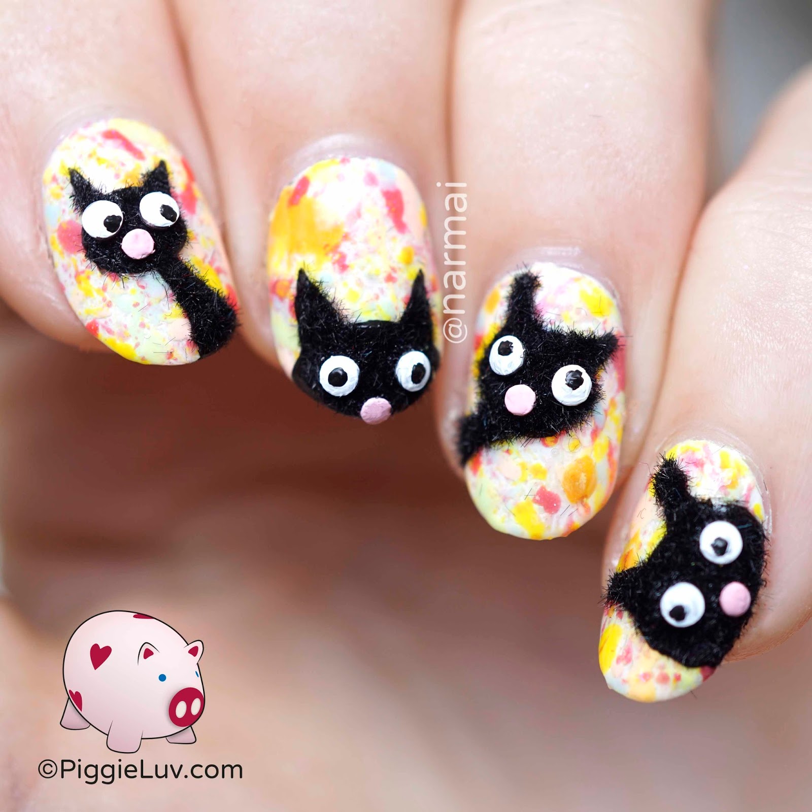 PiggieLuv Fuzzy Cats Nail Art piggieluv-fuzzy-cats-nail-art