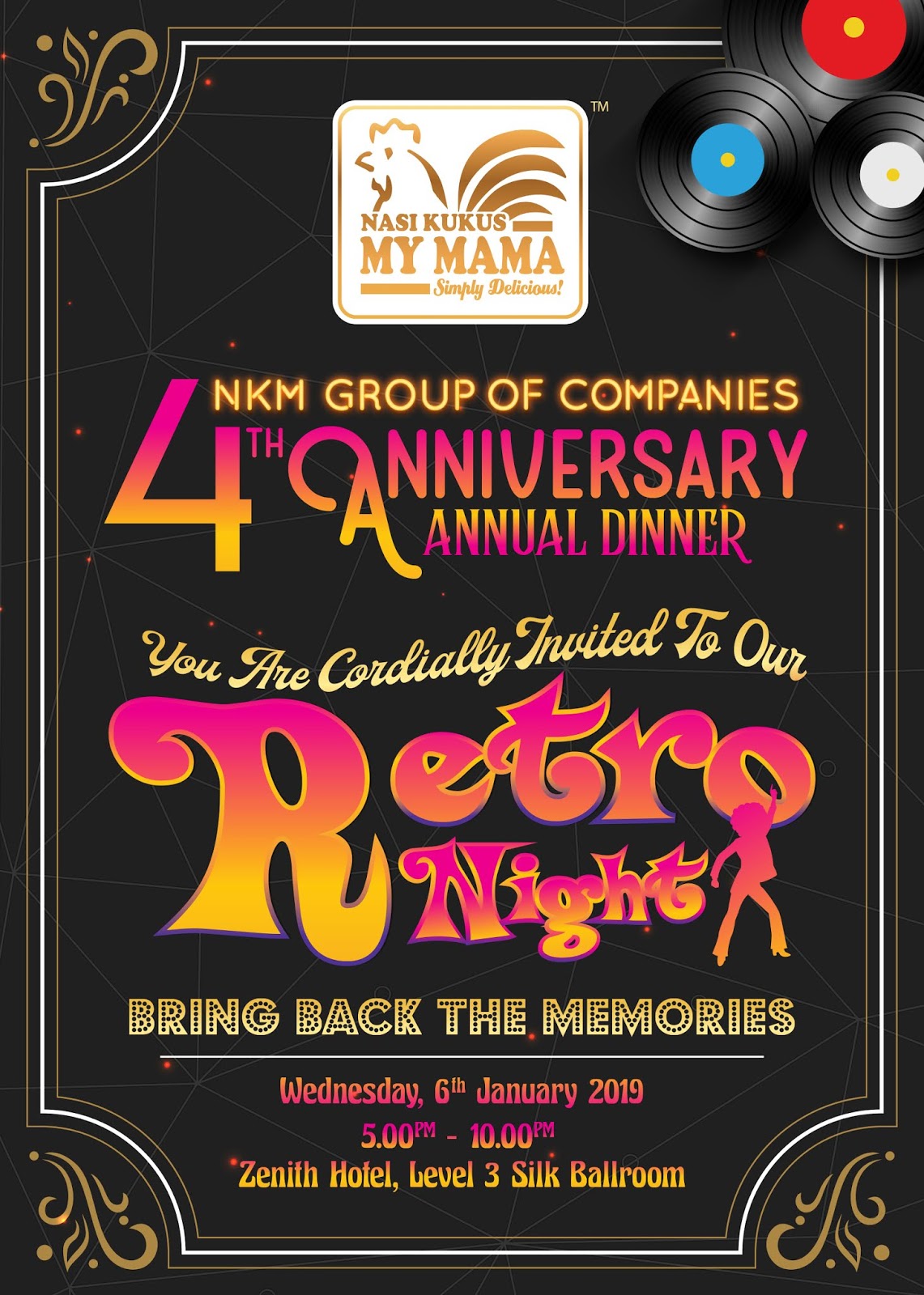 NKM MALAM DINNER POSTER RETRO NIGHT