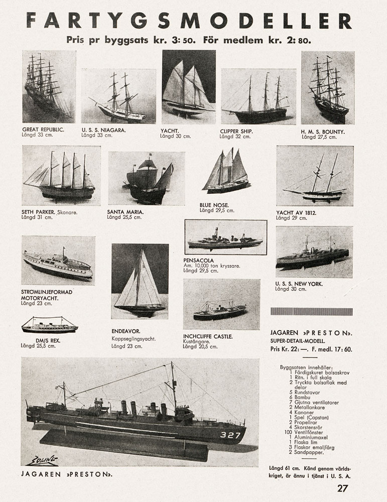 Toy soldiers and real battles: Eskader - Modell-Katalog 1940