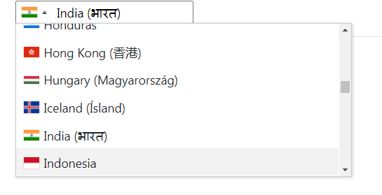 show country flag in dropdown in jquery - CoreProgram