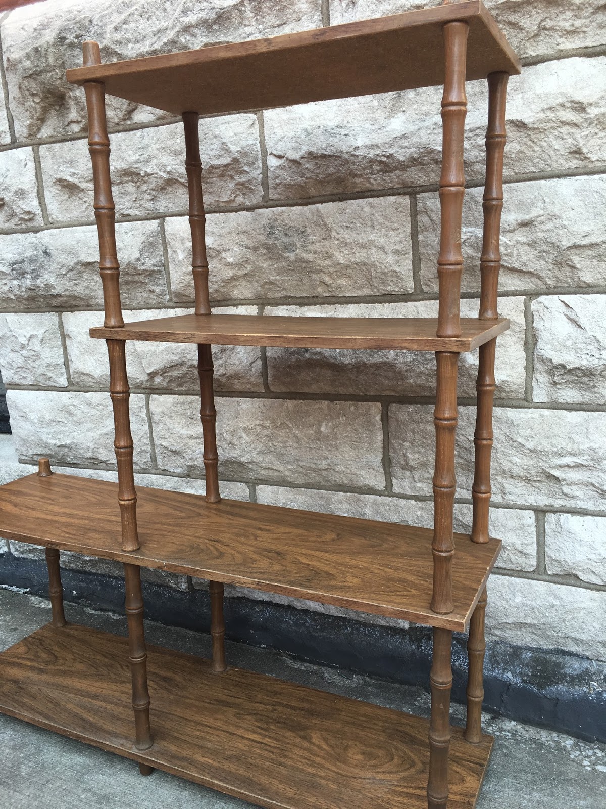 Vintage Faux Bamboo Shelves | Stripes and Whimsy