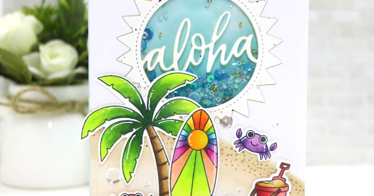 Marge Crafts: Pretty Pink Posh Summer Theme Card 1- Aloha Shaker