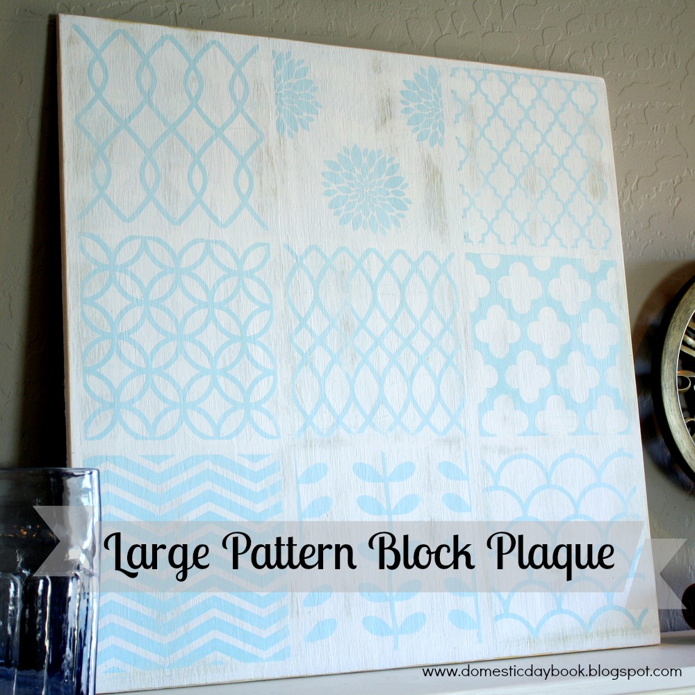 Large Distressed Pattern Block Plaque