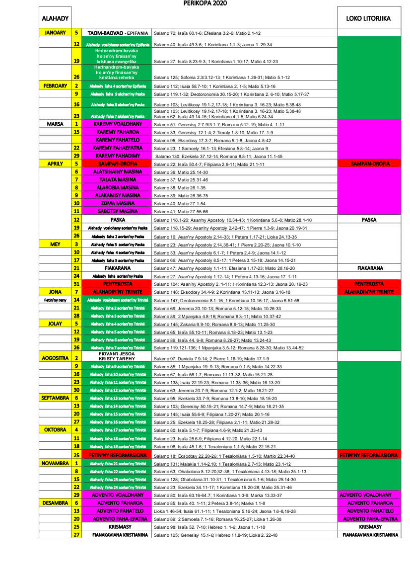 Perikopa | FPMA Orléans