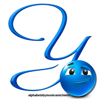 M. Michielin Alphabets: BLUE SMILE EMOTICON EMOJI ALPHABET PNG