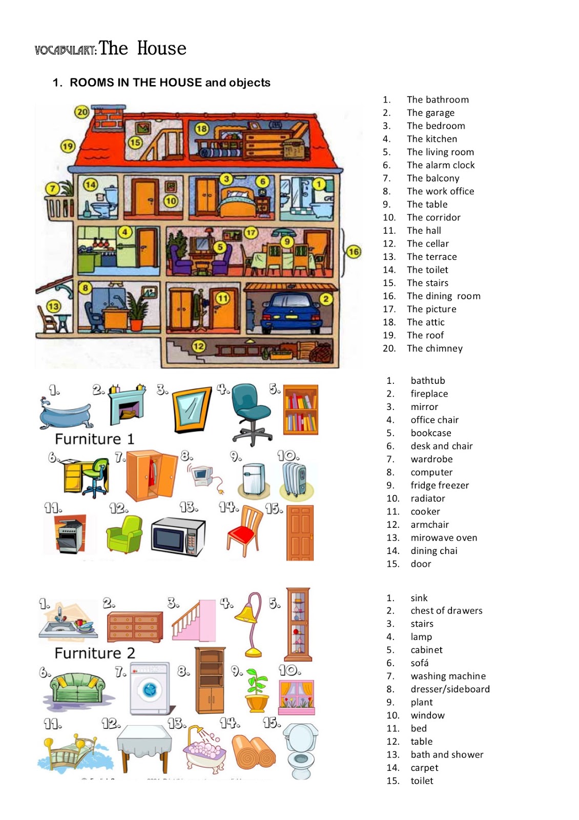 The walking English: Vocabulary Invasion_House, Rooms and Forniture