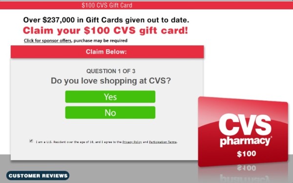 Get a $100 CVS Gift Card Now For United States
