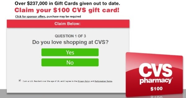 Get a $100 CVS Gift Card Now For United States