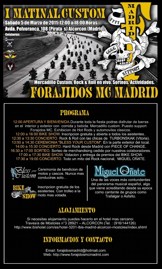 biker excalibur II: I Matinal Custom Forajidos MC Madrid