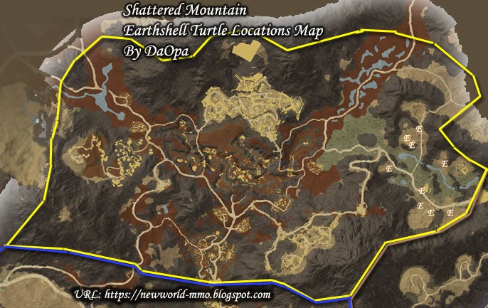 New World: Shattered Mountain earthshell turtle map
