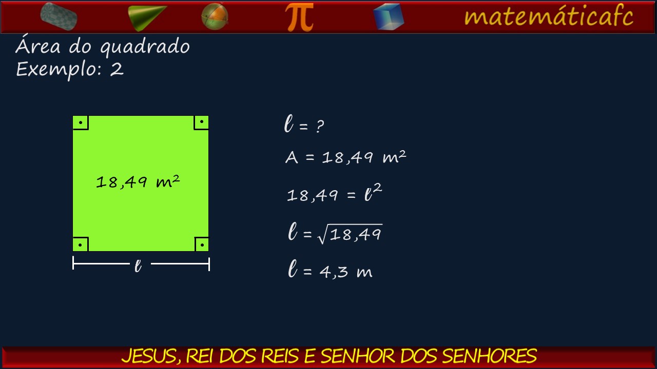 PROFESSOR FERNANDO CABRAL: Área do quadrado e do retângulo