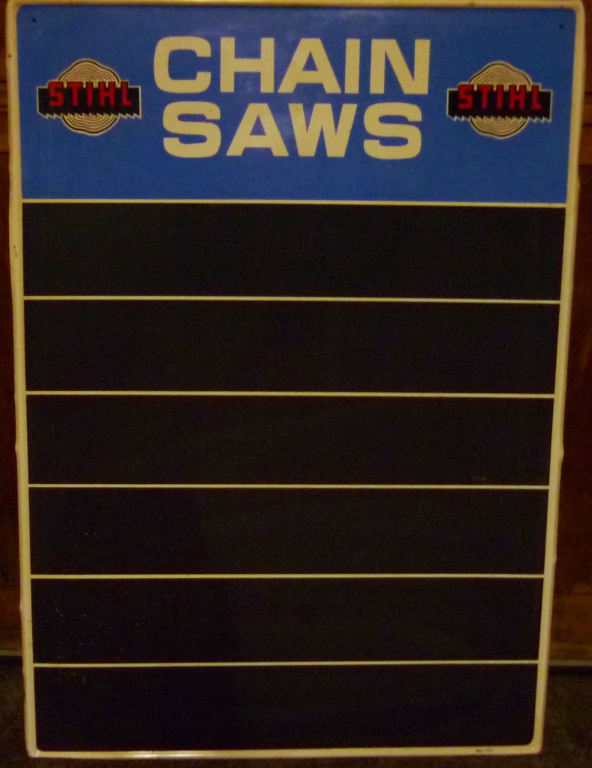 VINTAGE CHAINSAW COLLECTION: CHAINSAW SIGNS COLLECTION. (PICTURES).