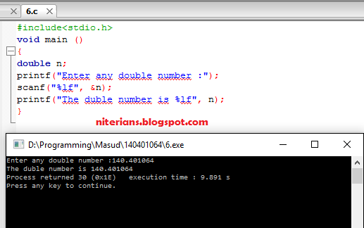 Basic C Programming Solve - Input output ~ A Textile Blog run by NITERians