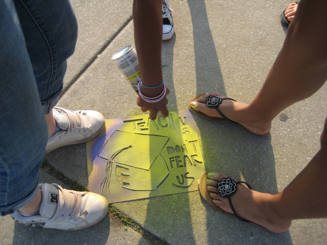 living community arts: stencil street art: examining consumerism and ...