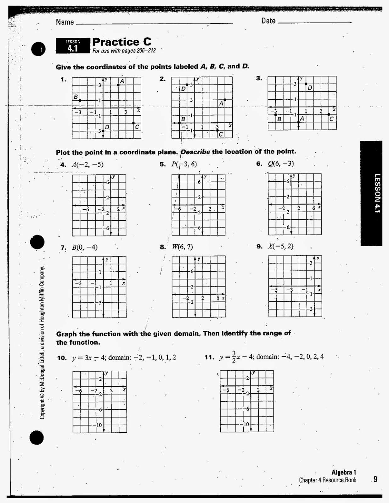 Heidemann 8th Grade Math: Algebra Notes and HW for 9/18