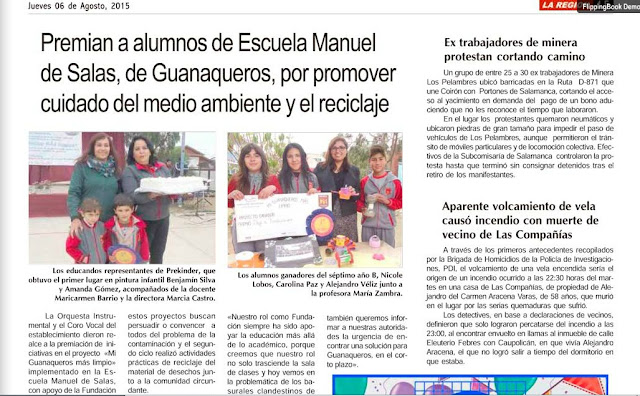 Revista Digital Escuela Manuel de Salas: Noticias en diarios locales.