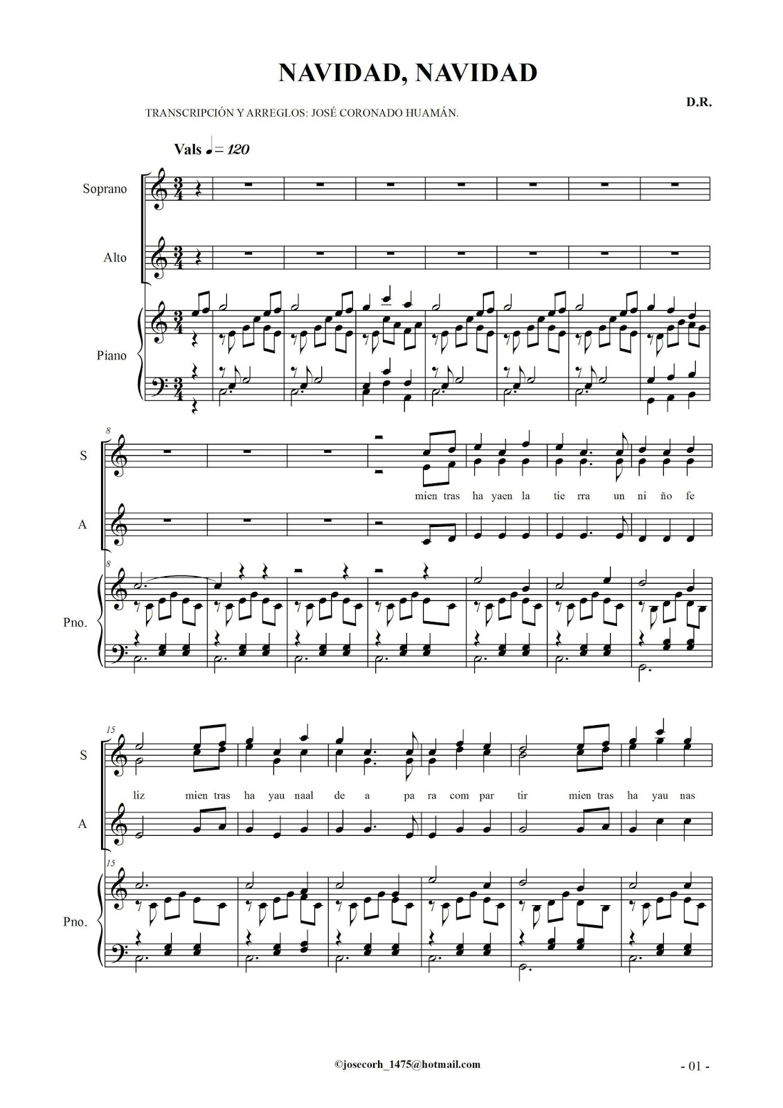 MÚSICA Y PARTITURAS JOSECOR: VILLANCICOS & CANCIONES NAVIDEÑAS