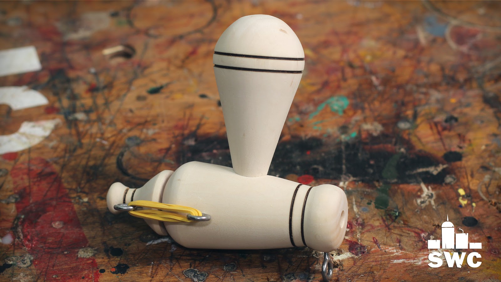 scrap wood city: How to make a rubber band hand canon toy - woodturning