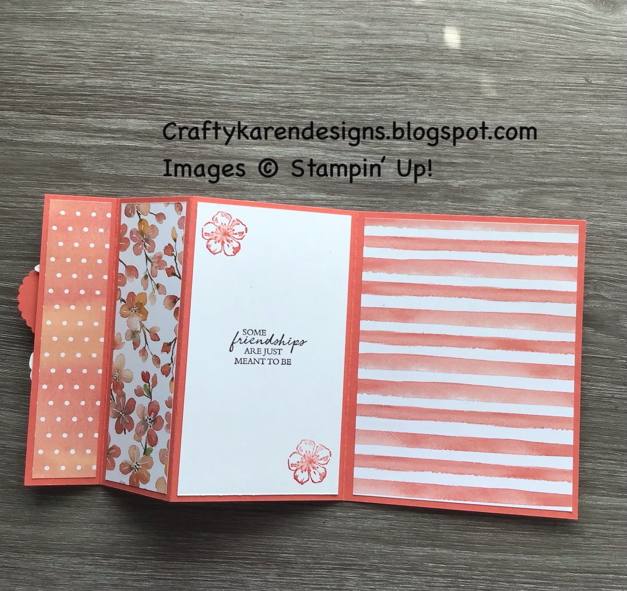 craftykarendesigns: Panel Fold Card with You're a Peach - Shaded Summer ...