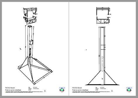 F5IRO Freddy: Plan pour Potence Pylône télescopique basculant