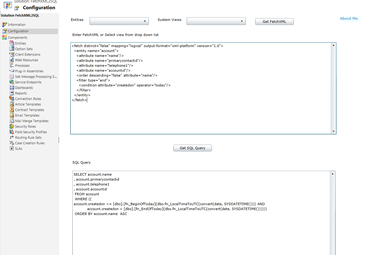 Ms Crm Customization Convert Fetchxml To Sql Query