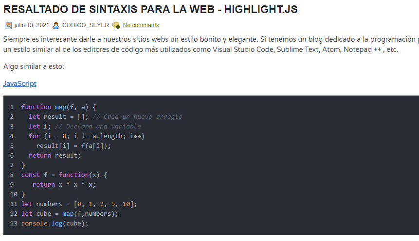 Resaltado de sintaxis para la Web - Highlight.js ~ CODIGO SEYER | Blog ...