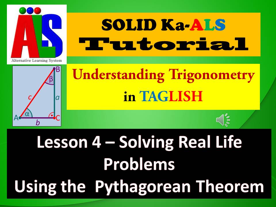 Alternative Learning System: Lesson 4 - Problem-Solving Using ...