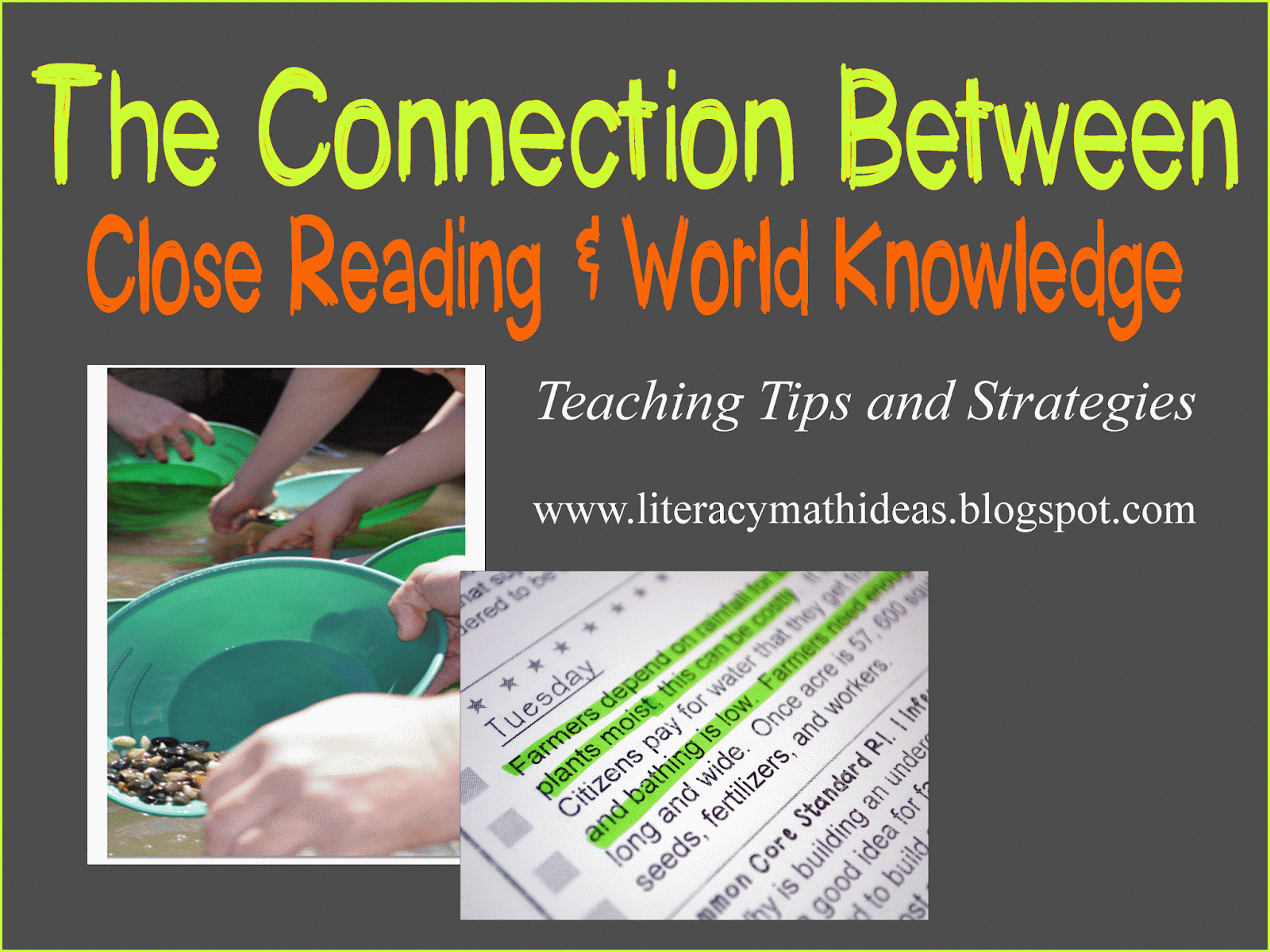 Literacy & Math Ideas: The Connection Between Close Reading & World ...