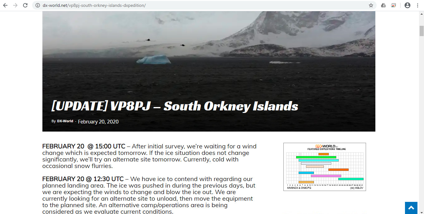 SV1GRN: VP8PJ South Orkney island