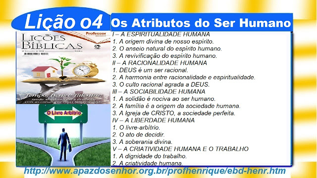Lição 4, Os Atributos do Ser Humano