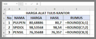 Rumus ROUND Excel | Contoh dan Penggunaan Fungsi ROUND - Blog Tutorial