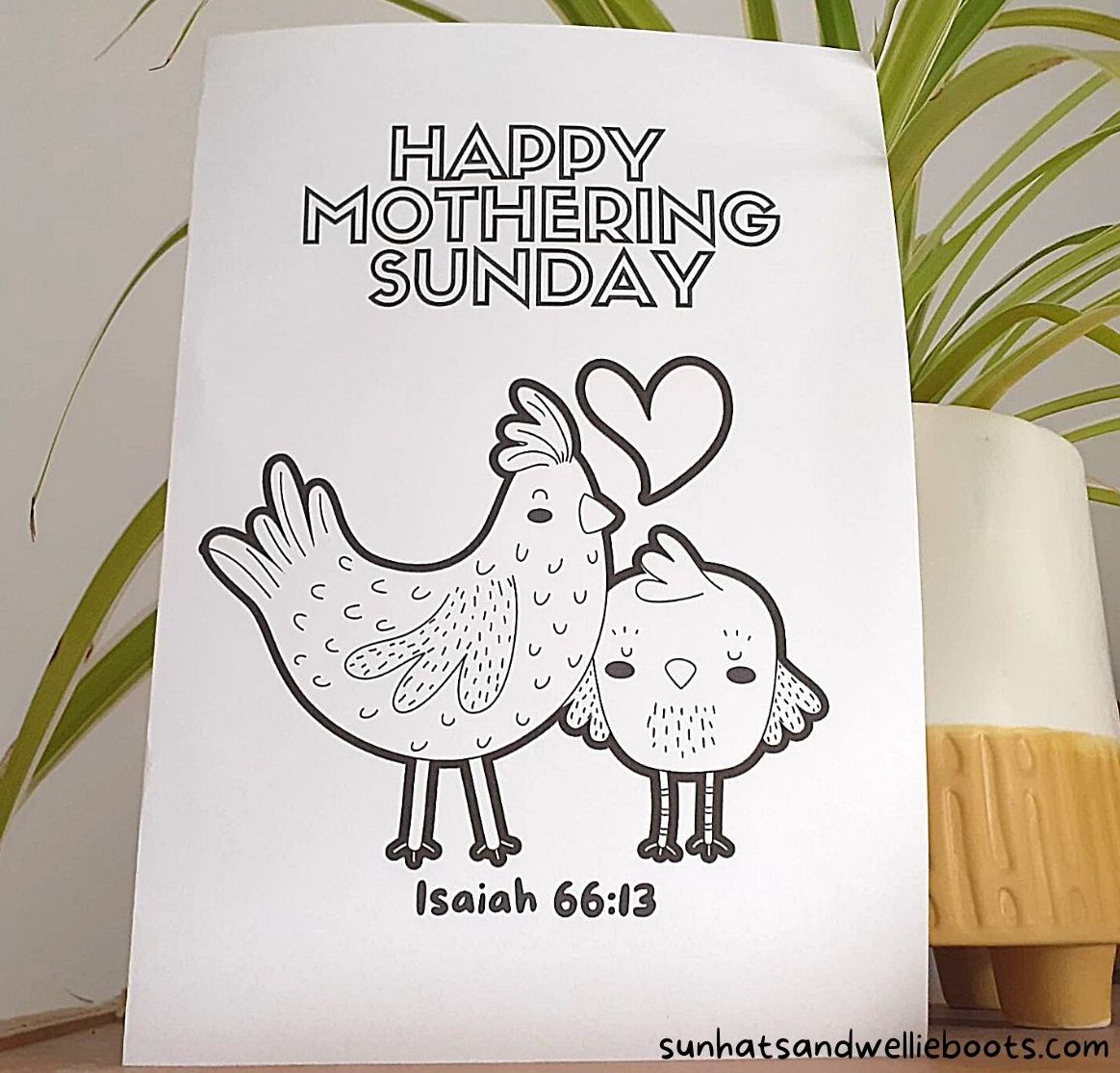 Sun Hats & Wellie Boots: Mothering Sunday Colouring Cards for Kids - 3 ...