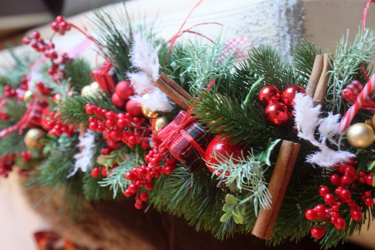 Hermosas guirnaldas navideñas fáciles de hacer para decorar en navidad ~ Manoslindas.com