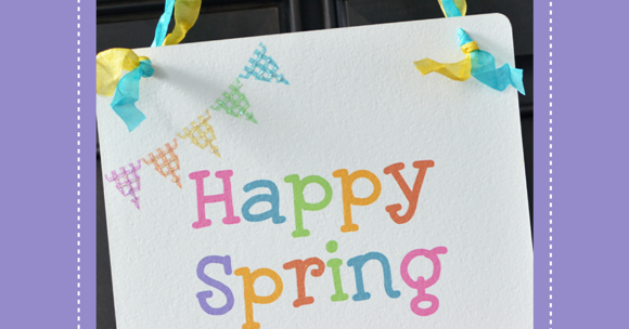 Free Printable Happy Spring Banner - Party Ideas | Party Printables Blog