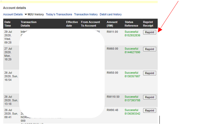Cara Dapatkan Resit Transfer Maybank2u