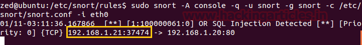 Detect SQL Injection Attack using Snort IDS Detect SQL Injection Attack using Snort IDS