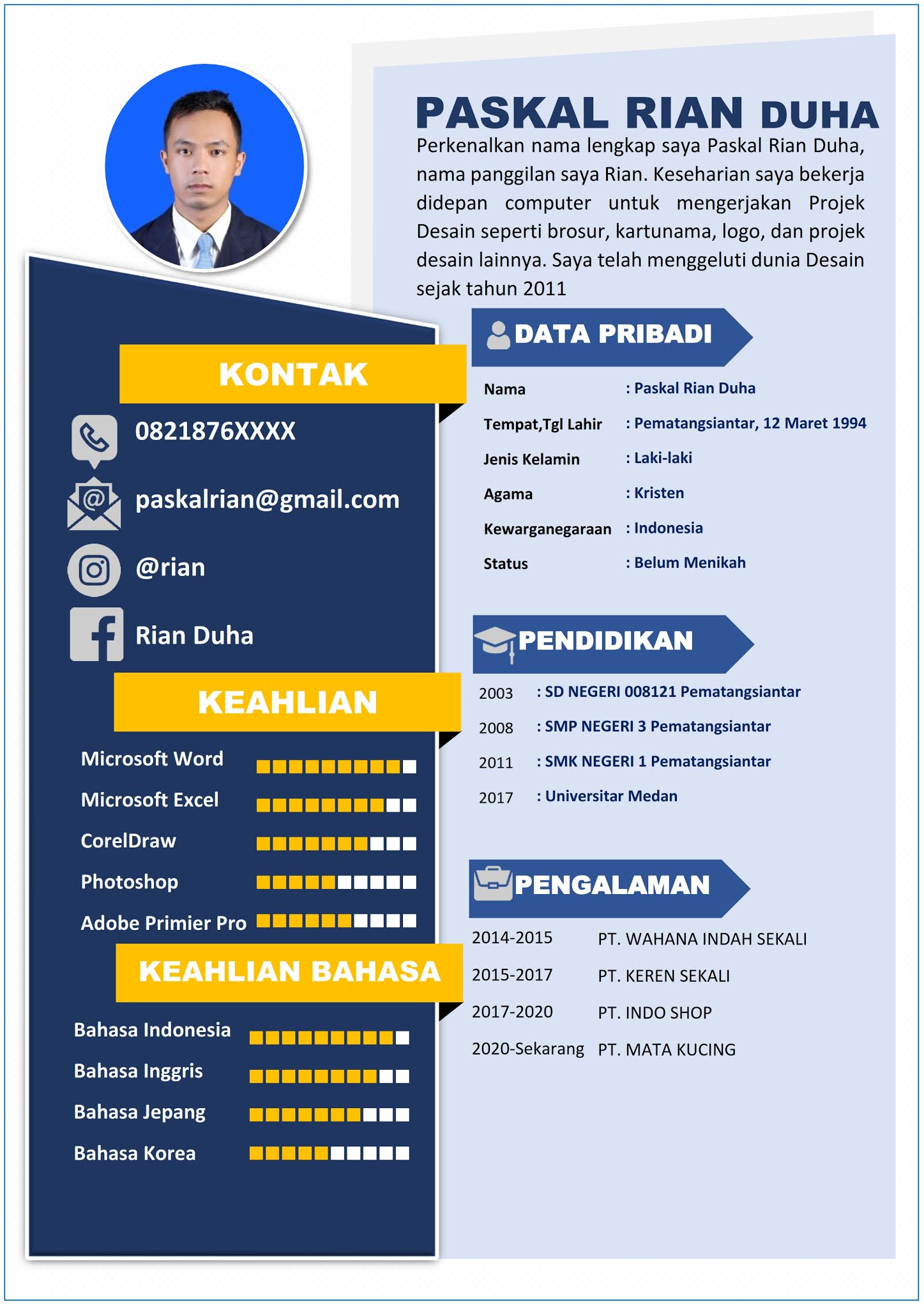 20+ Template Cv Untuk Lamaran Kerja Unik, Profesional Dan Gratis ...