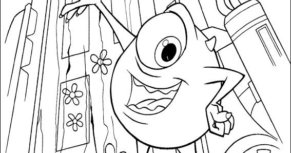 Mike e Celia Welia Monstros S.A - Desenhos preto e branco para colorir