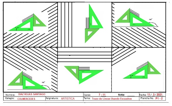 Artística 7- 2021: Tema 2 - Rectas con escuadras