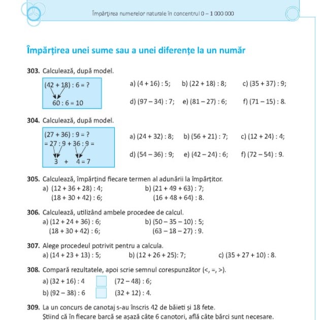 Scoala mea din Lanurile: Împărțirea unei sume sau a unei diferențe la ...