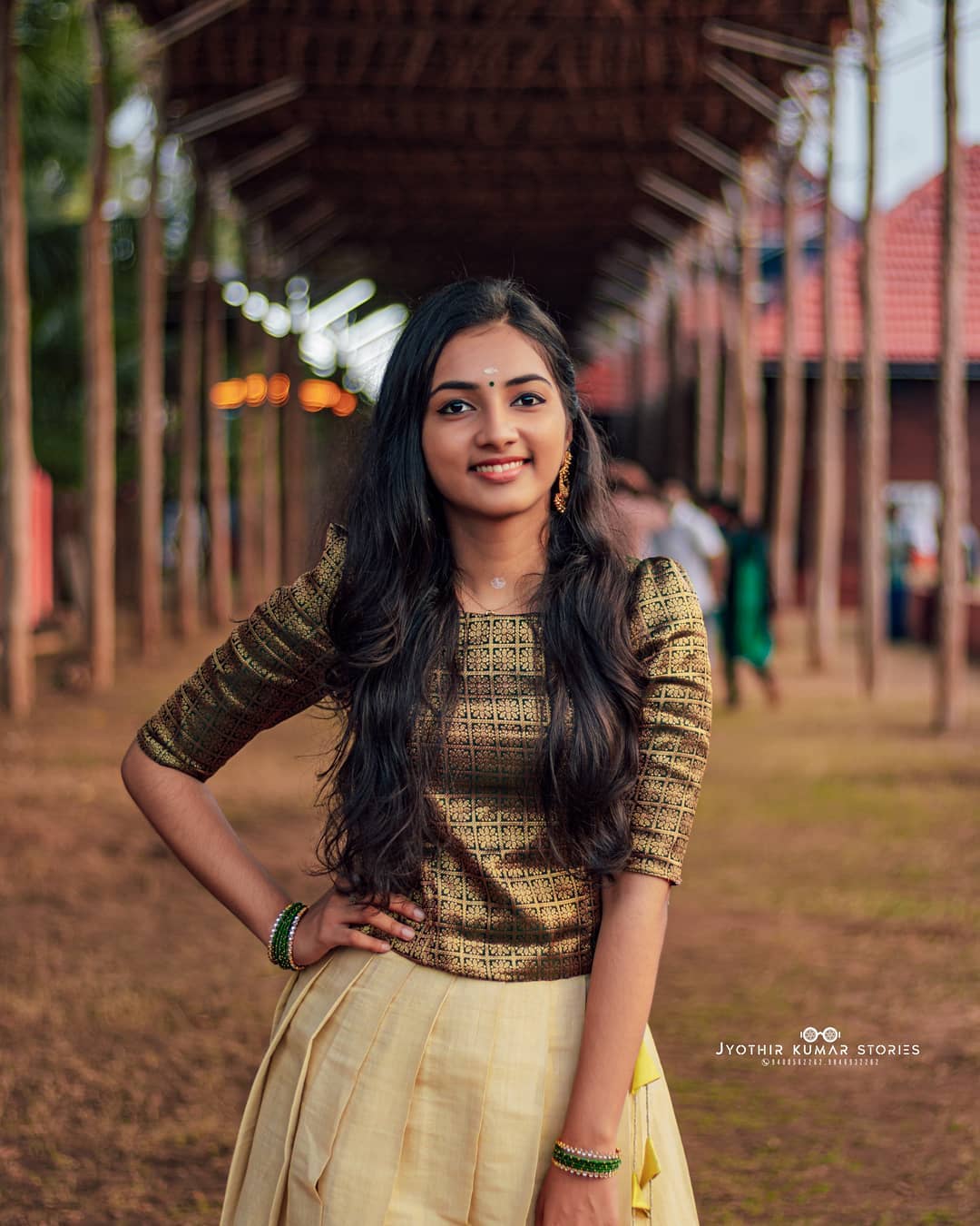 KERALA CUTE MODEL GIRL ANVI BAIJU IN BLOUSE AND SKIRT | TREDITIONAL ...