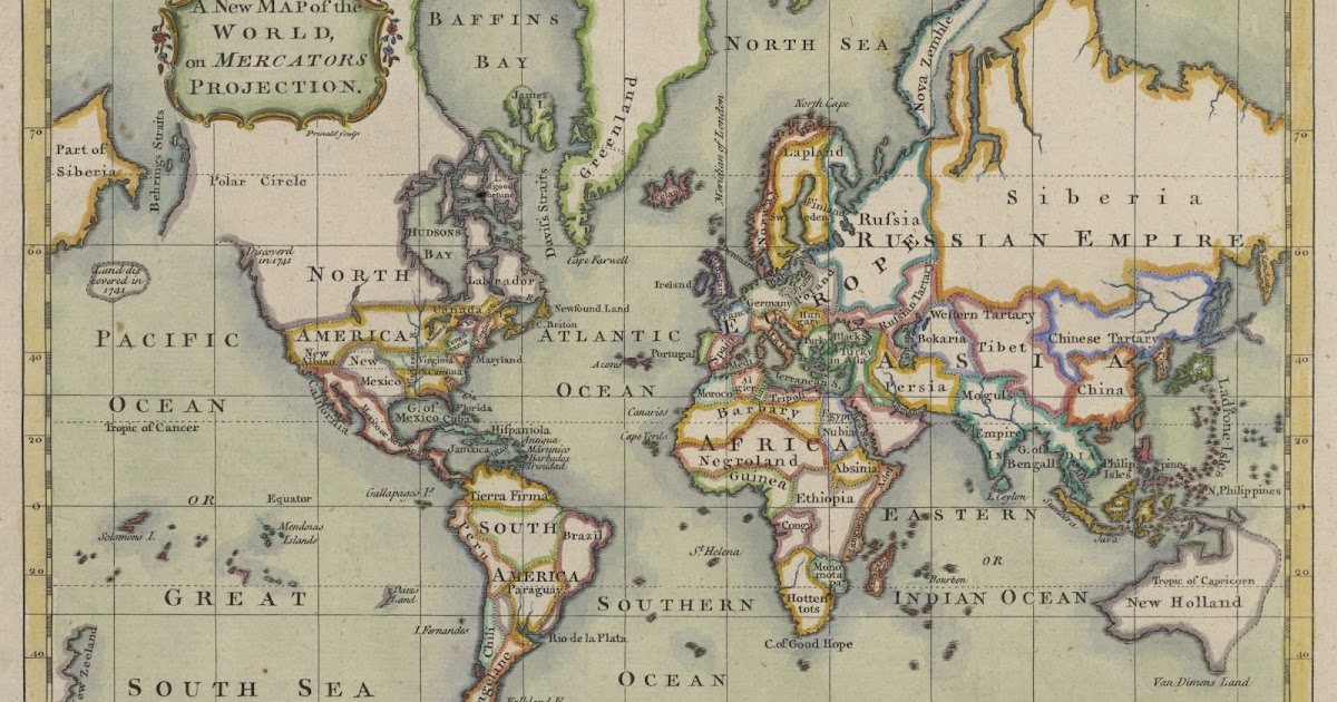 Mapas históricos del mundo: Mapamundi - Siglo XVIII