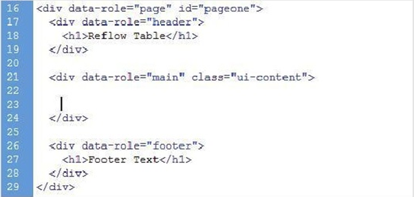 JQUERY MOBILE TABLES