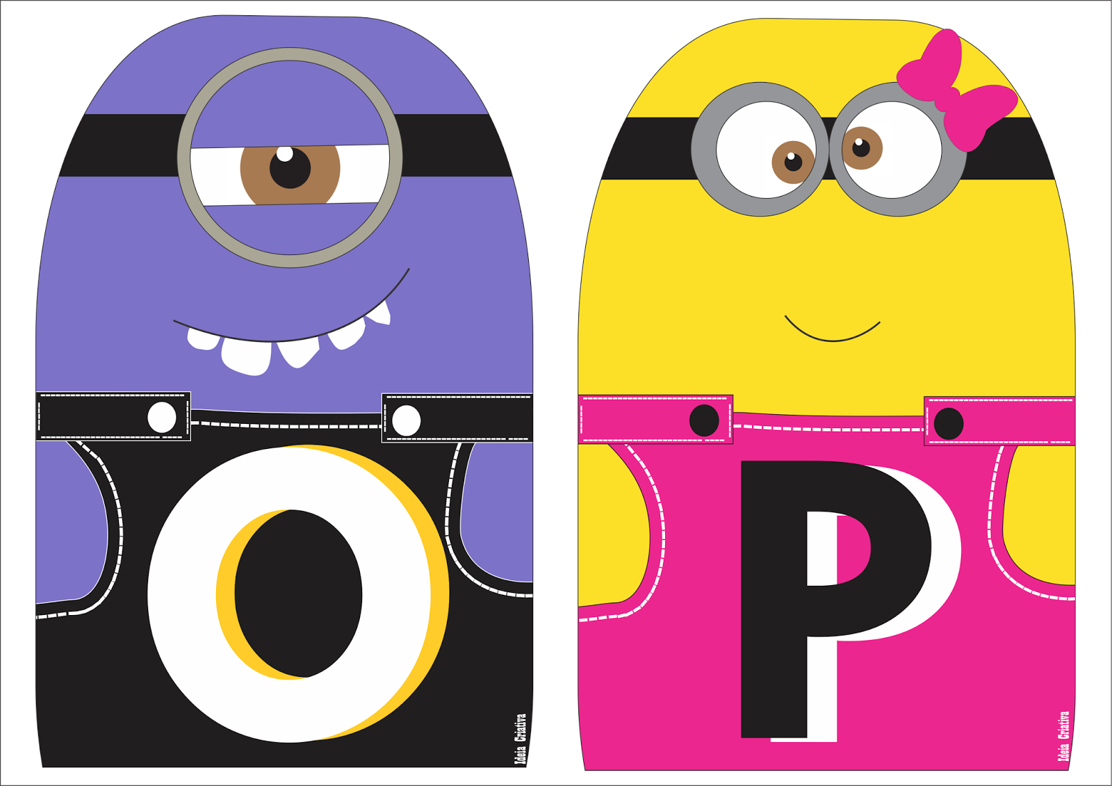 Abecedario de los Minions en Colores. Minions and Antiminions Letters ...