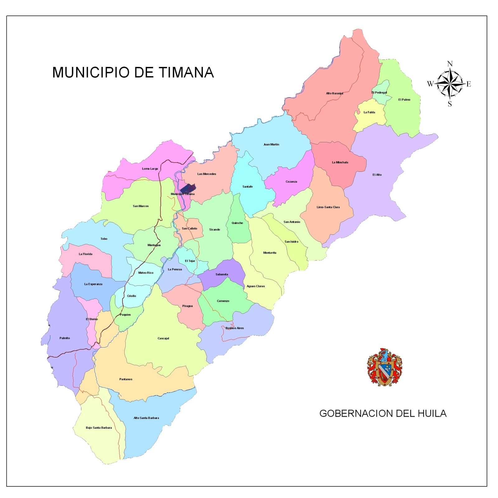 Noticias, Arte, Cultura y Turismo: TODOS LOS MAPAS MUNICIPIOS DEL HUILA