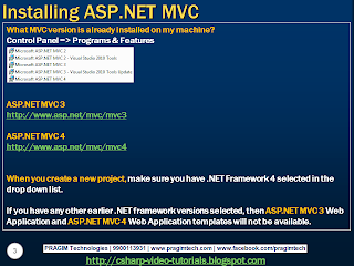 Sql server, .net and c# video tutorial: Part 1 - Installing ASP.NET MVC