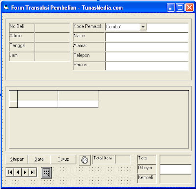 Membuat Form Transaksi Pembelian Pada VB 6.0 - Pintar VB | Tutorial ...