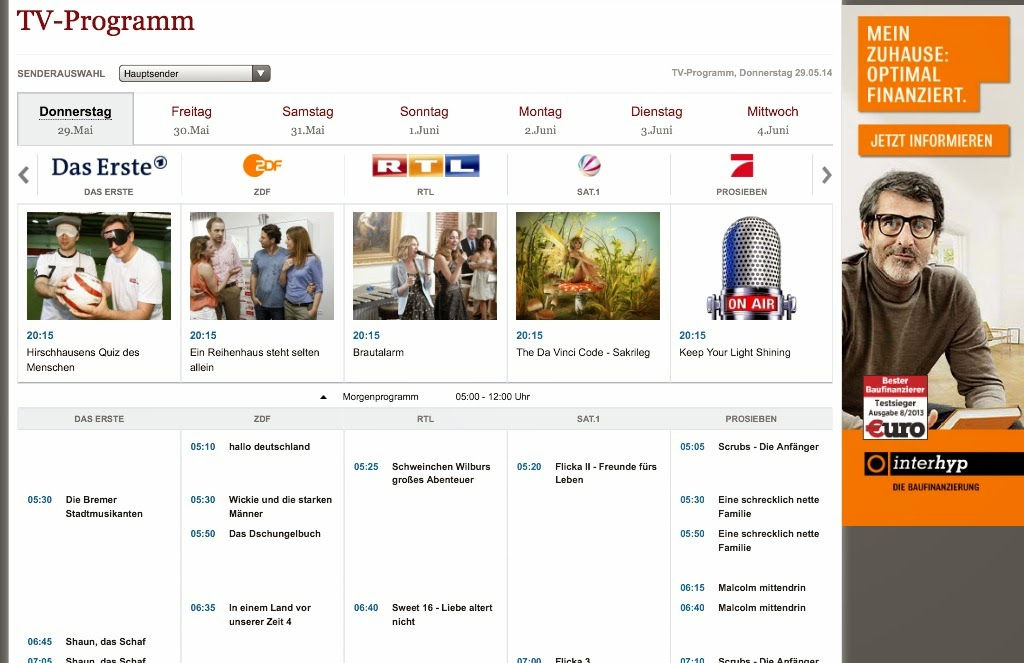 Ich bin, du bist, sie..: NANU, DIE DEUTSCHEN!: TV-PROGRAMM