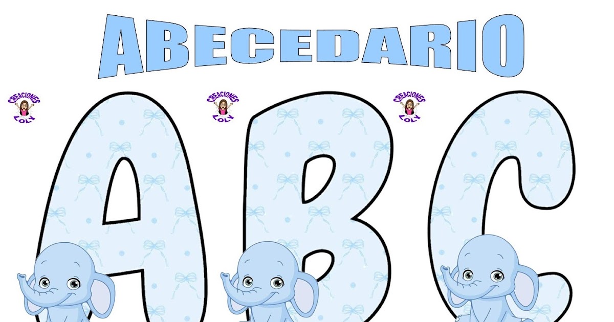 Creaciones Loly: Abecedario Elefante Celeste