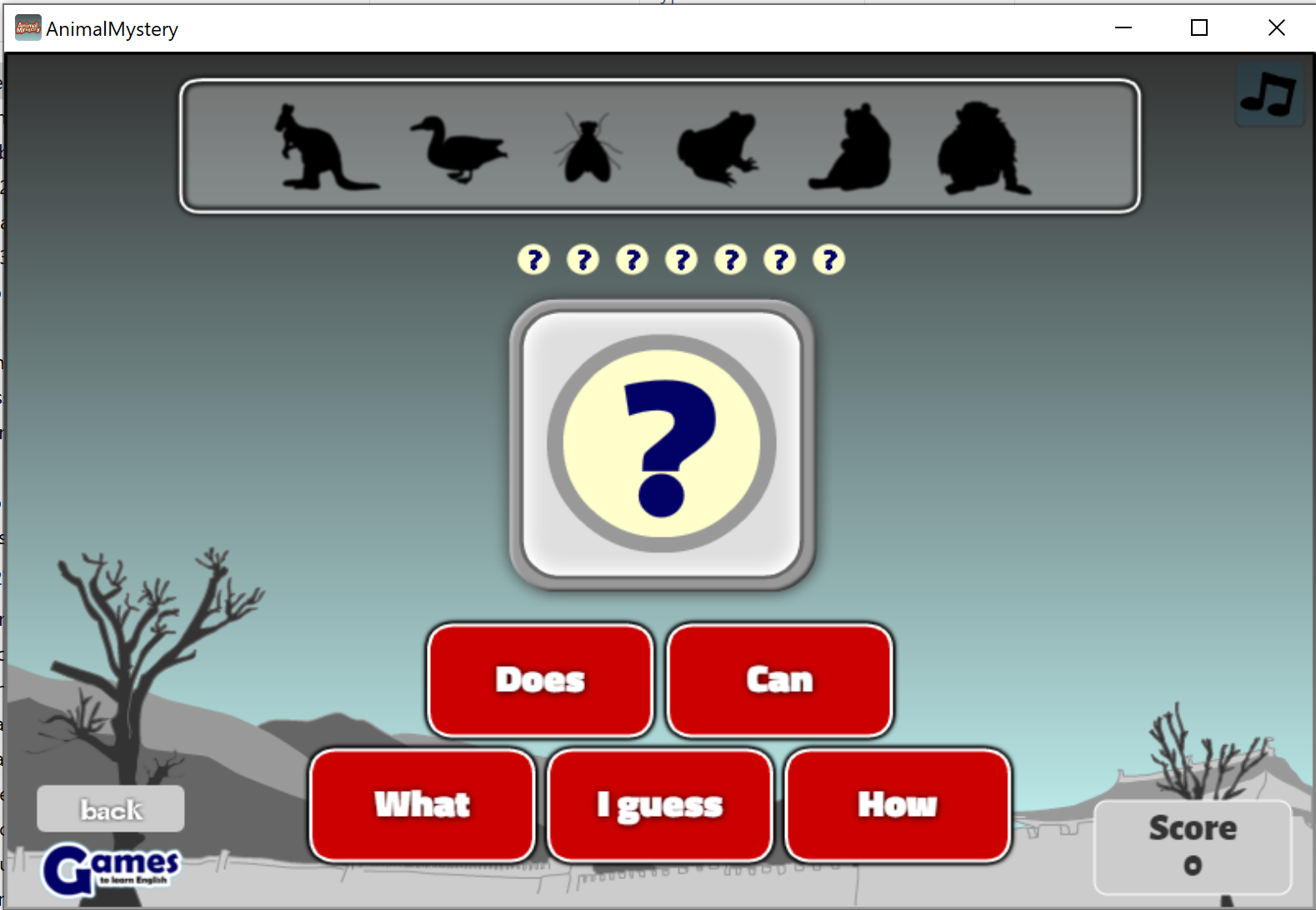 Download Free Game: A Game for Learning English: Animal Mystery